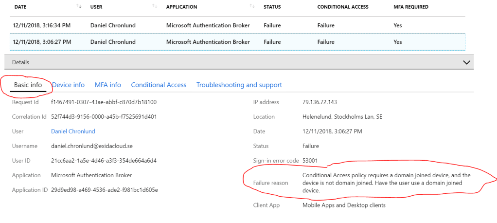 Conditional Access Logs in Azure AD – Daniel Chronlund Cloud Security Blog