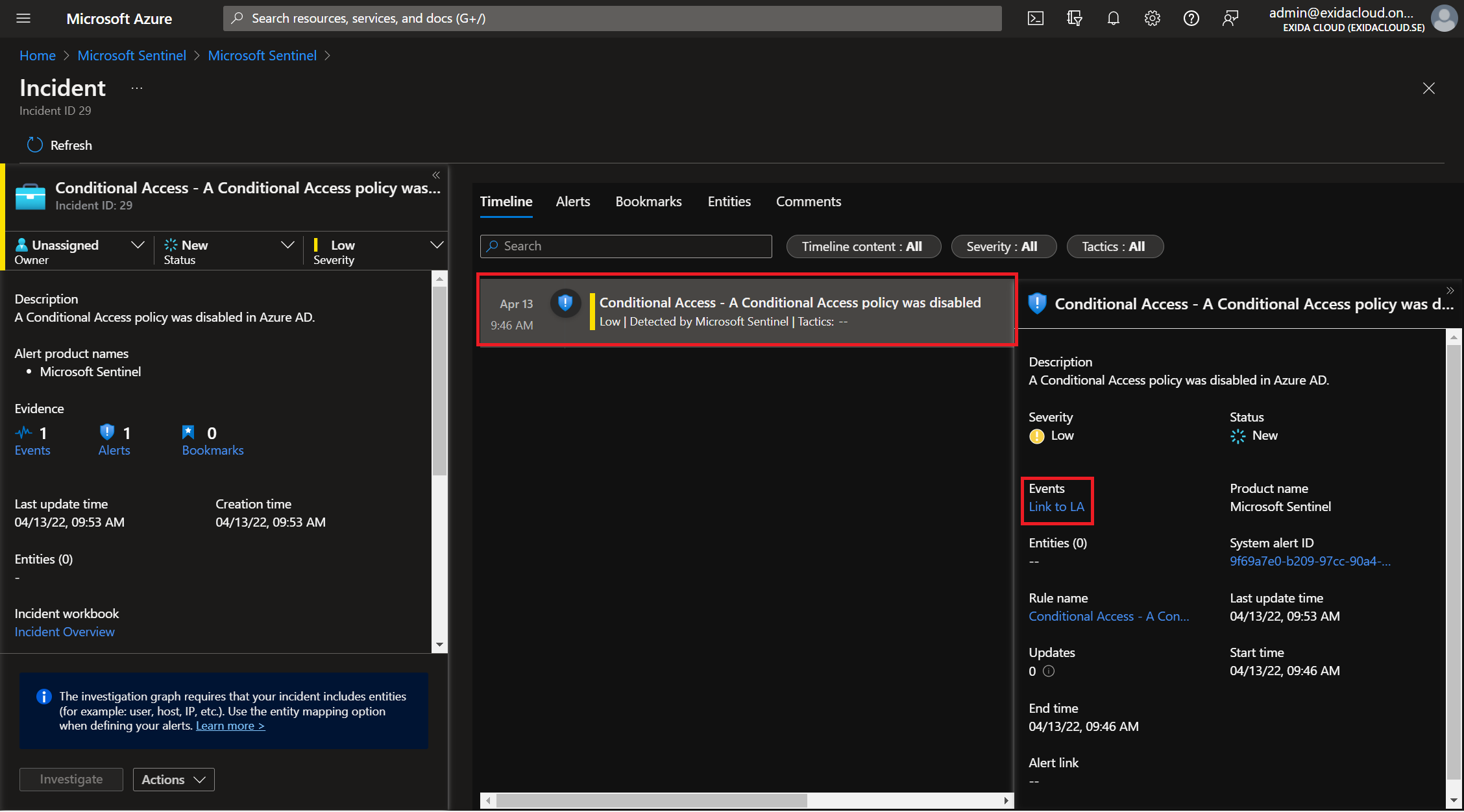 Monitor Conditional Access with Microsoft Sentinel – Daniel Chronlund Cloud Security Blog