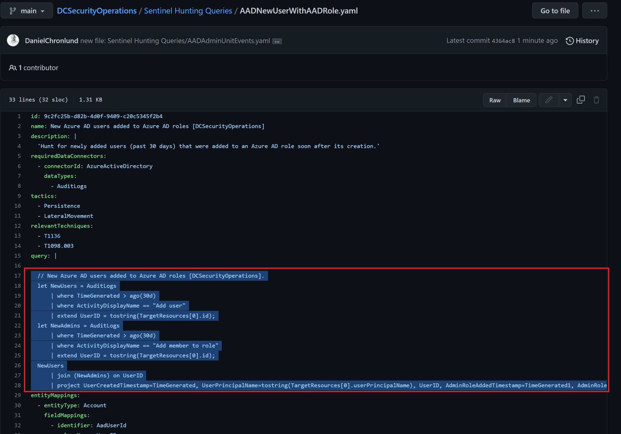 Sentinel Hunting Query Pack – DCSecurityOperations – Daniel Chronlund ...